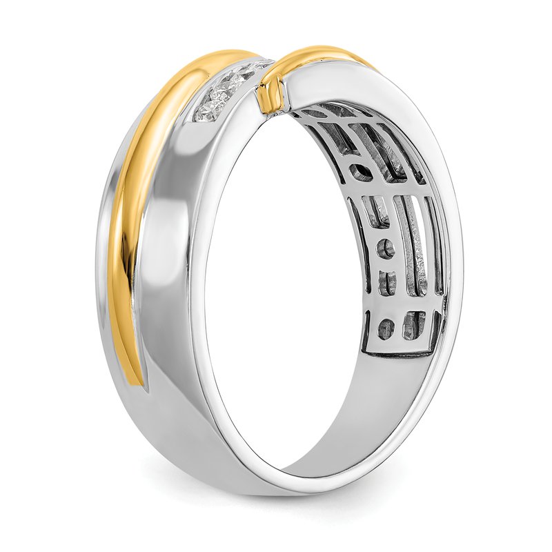 True Origin 14K Two-tone Men's 1/3 carat Lab Grown Diamond VS/SI D E F ...