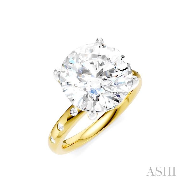 ASHI Round Shape Semi-Mount Diamond Engagement Ring 196B7SWFHYW-SM-RD5 ...