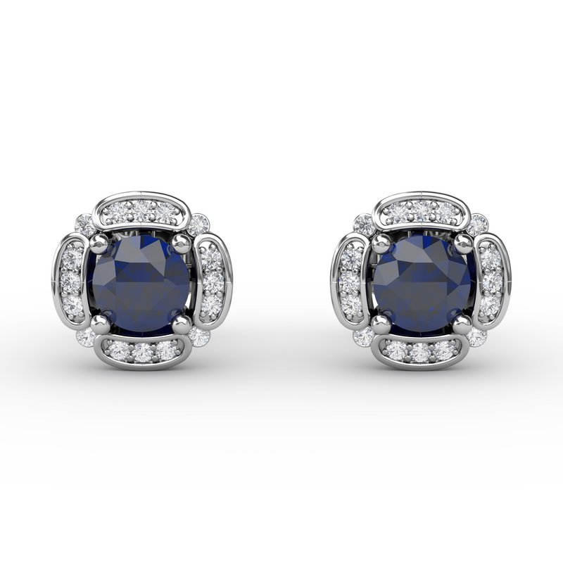 Fana Vintage Channel Setting Stud Earrings ER1570S - Schnacks Fine Jewelry