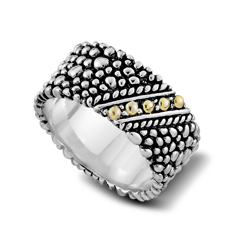 Samuel B STERLING SILVER/18K PEBBLE DESIGN RING 59306R.SLGO - Kingston ...