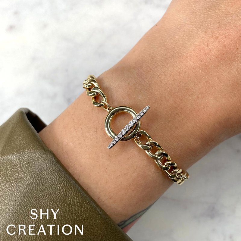 0.17CT 14K Y/G DIAMOND LINK BRACELET - Trice Jewelers