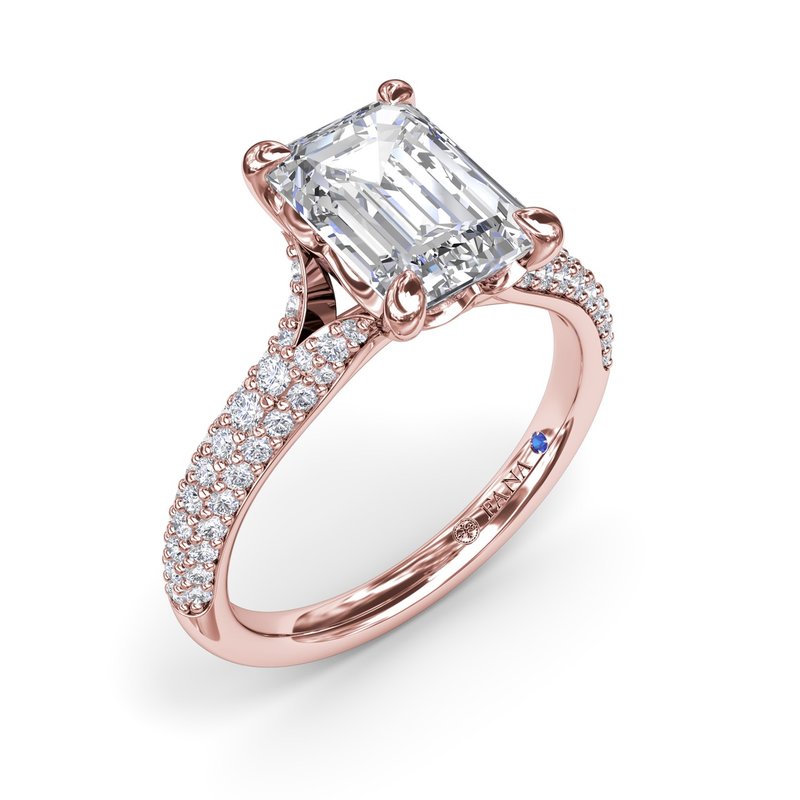 Split Shank Tapered Pavé Engagement Ring S4247 - Fana