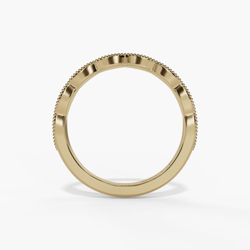 Dainty Thin Three Oval Diamond Stackable Wedding Band R12575B - Costar