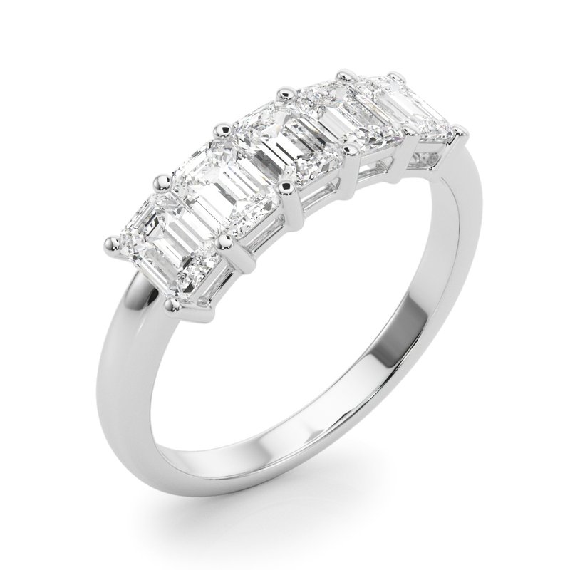 Kelley Collection Lab Grown Diamond 5 Stone Band Emerald Cut LGDR029-2 ...
