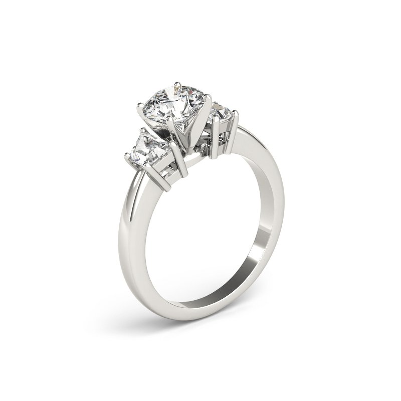 Engagement Rings 3 Stone Traps Halfmoons