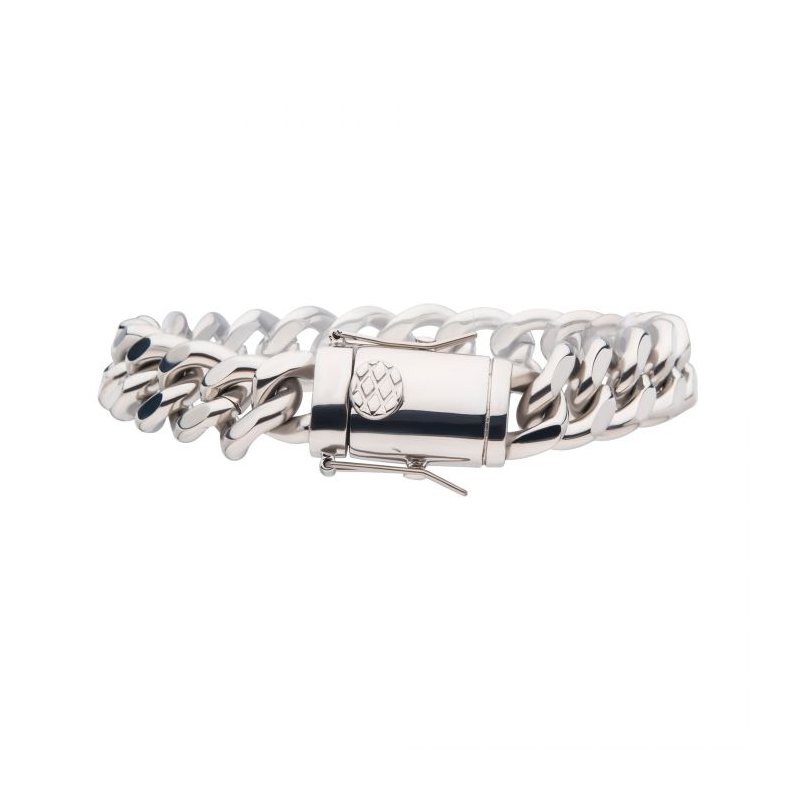 INOX Jewelry 12mm Steel Miami Cuban Chain Bracelet BR15011 INOX Jewelry 12mm Steel Miami Cuban Chain Bracelet BR15011