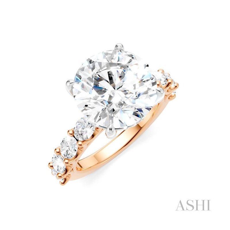 ASHI Round Shape Semi-Mount Diamond Engagement Ring 196ACSWFHPW-SM-RD5 ...