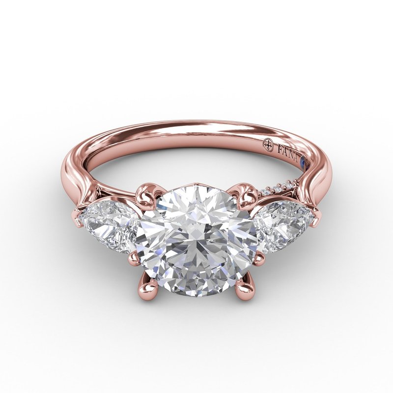 Classic Three-Stone Engagement Ring With Pear-Shape Side Diamonds S3226 ...