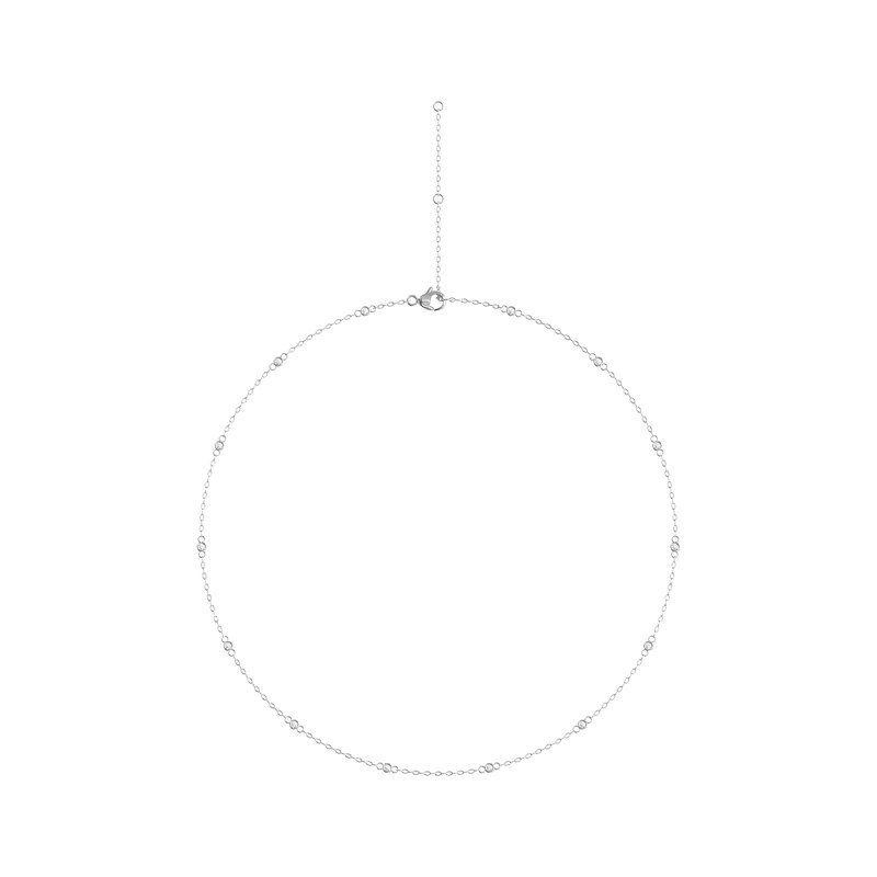 Bezel Set 14 Round Diamond Scatter Necklace RN41051 - Costar