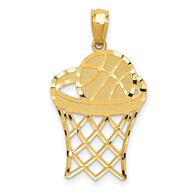 Quality Gold 14k Yellow Gold Basketball Pendant C4504 Malsons Jewelers