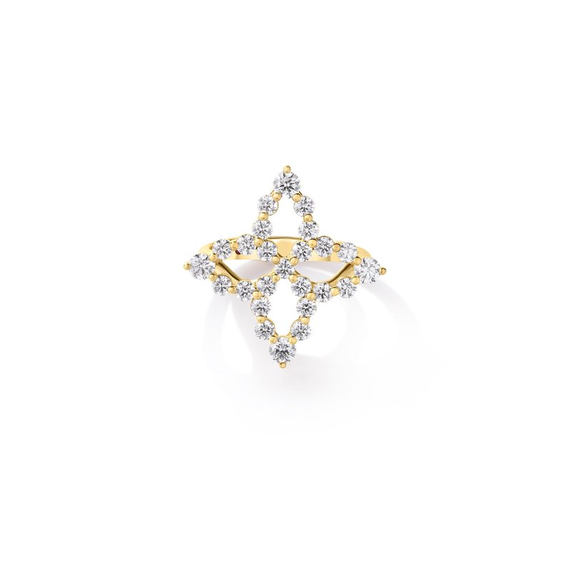 Roberto Coin Diamond Princess Outline Large Tapered Flower Ring DIAMOND ...