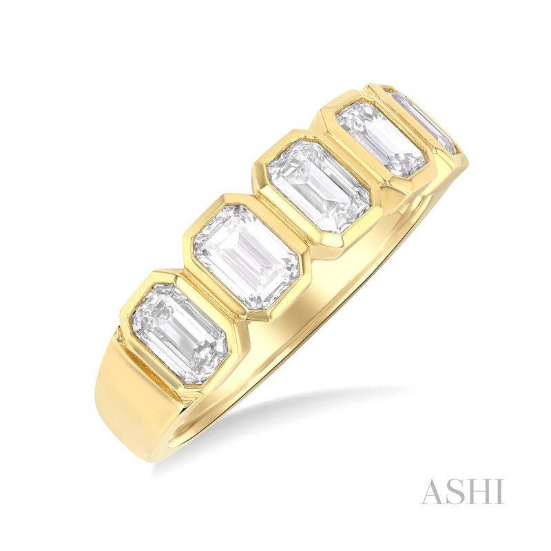 ASHI Emerald Shape Bezel Set Diamond Band 368J0NSFGYG-OC-2.00 - Nacols ...