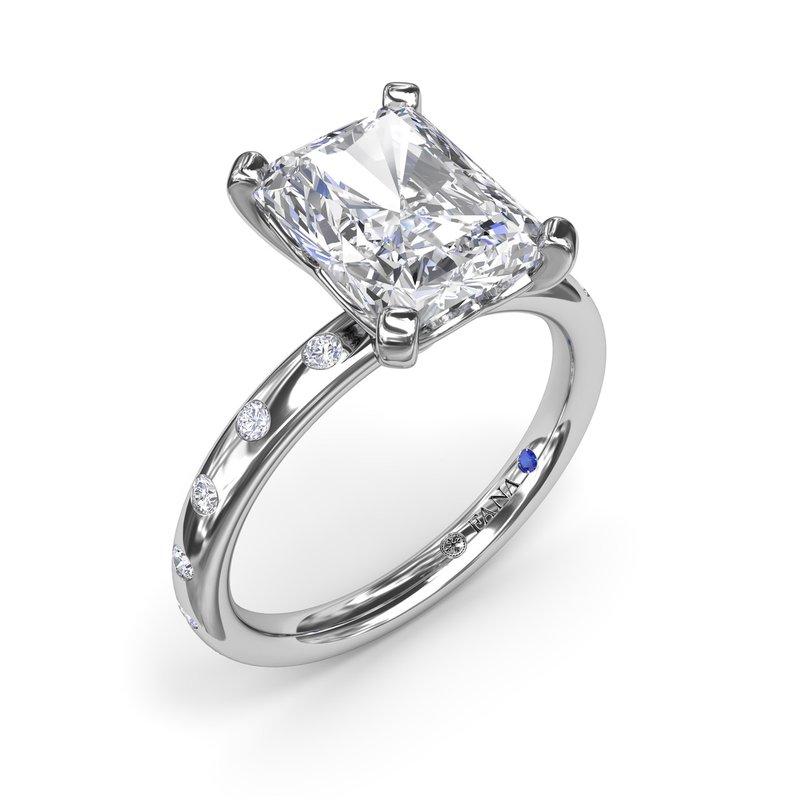Flush Set Radiant Diamond Engagement Ring S4353 - Fana