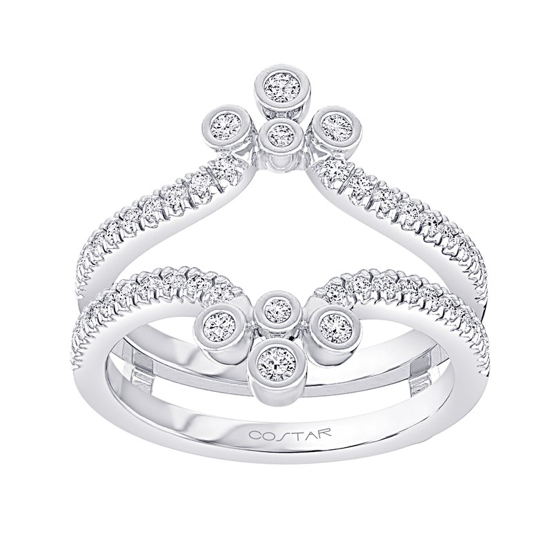 Round Bezel Set Micropave Diamond Enhancer R14810B - Costar