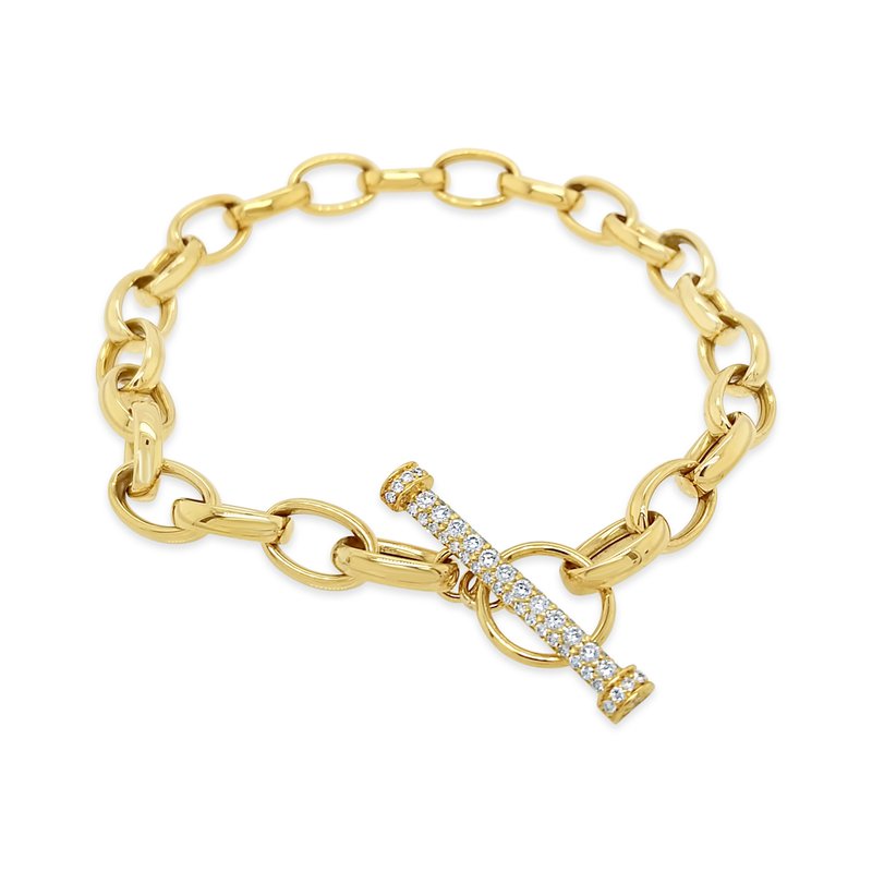 Diamond Toggle & Gold Link Bracelet 18NC234-1 - Rudolf Friedmann