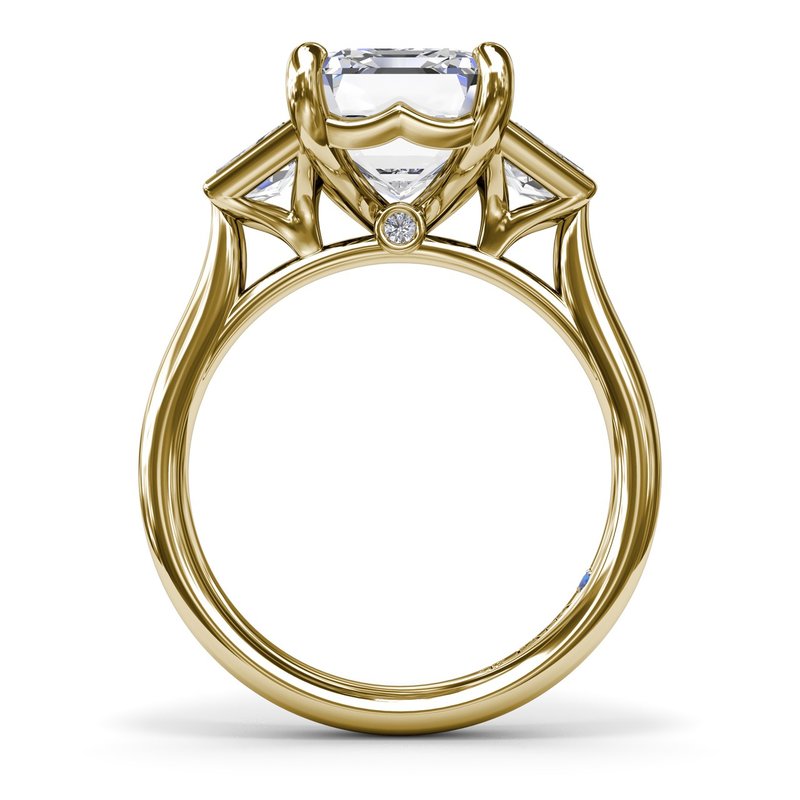 Three-Stone Trapezoid Diamond Engagement Ring S4376 - Fana