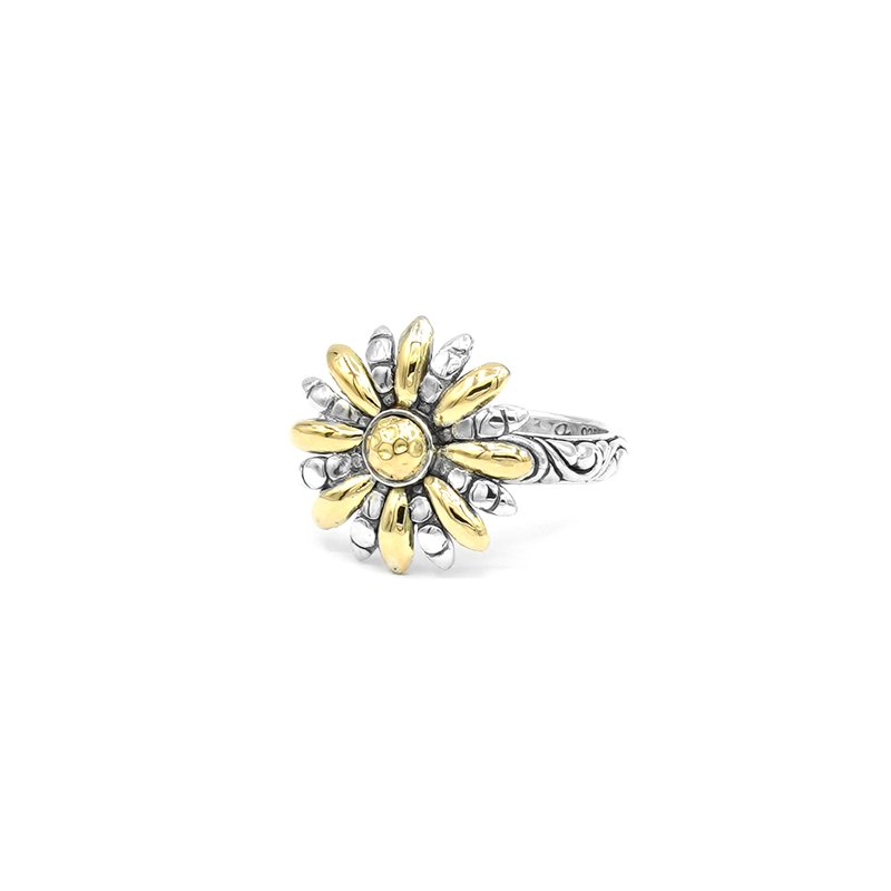 Samuel B STERLING SILVER/18K SUNFLOWER RING 64035R.SLGO - Schnacks Fine ...