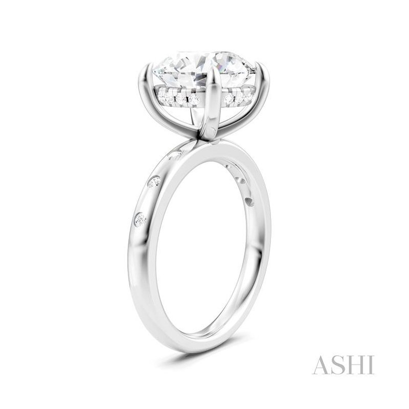 ASHI Round Shape Semi-Mount Diamond Engagement Ring 196B7SWFHWG-SM-RD4 ...