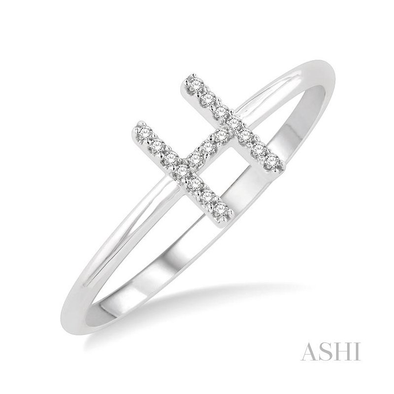 ASHI Block 'H' Initial Diamond Ring 365D9METSWG-H - Michael Eller Diamonds