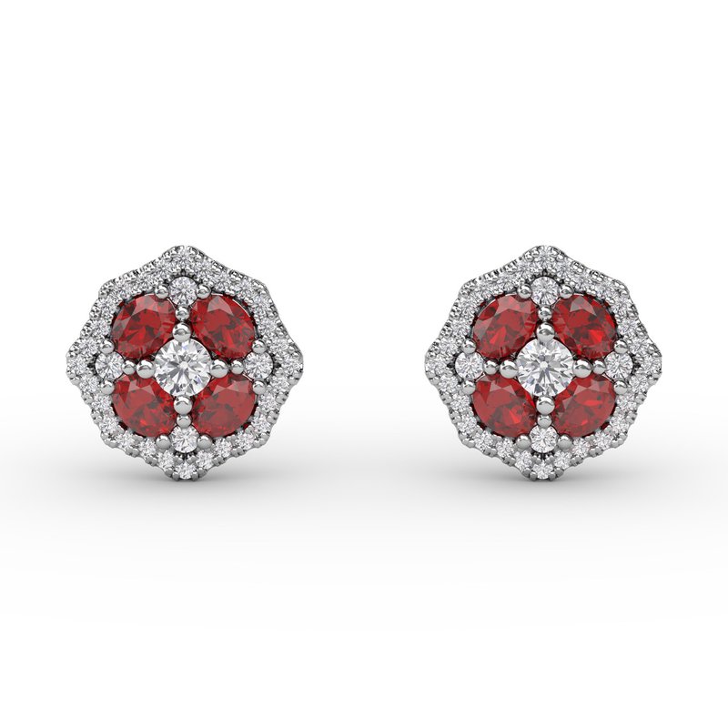 Fana Striking Ruby and Diamond Stud Earrings ER1690R - Schnacks Fine Jewelry