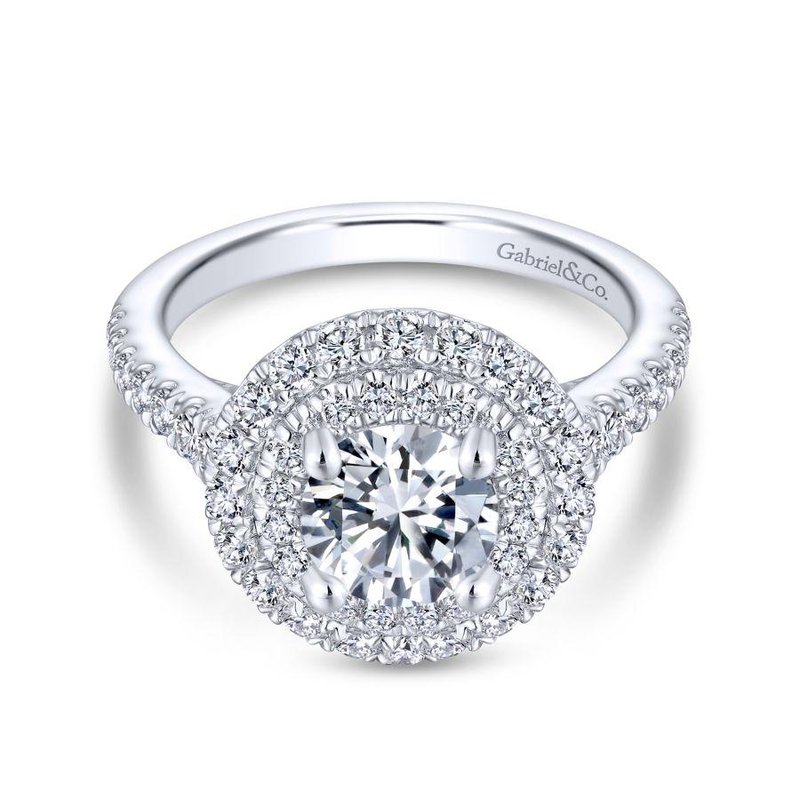 Gabriel Bridal 14K White Gold Round Diamond Engagement Ring ...