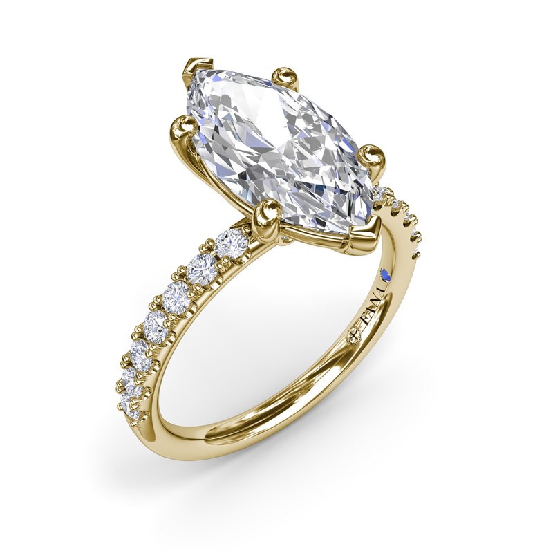 Classic Pave Marquise Diamond Engagement Ring S4350 - Fana