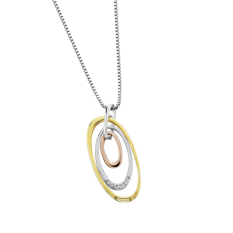 Tri-Color Diamond Pendant ASPSSA1664D - Berco Jewelry