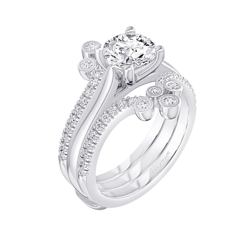 Round Bezel Set Micropave Diamond Enhancer R14810B - Costar