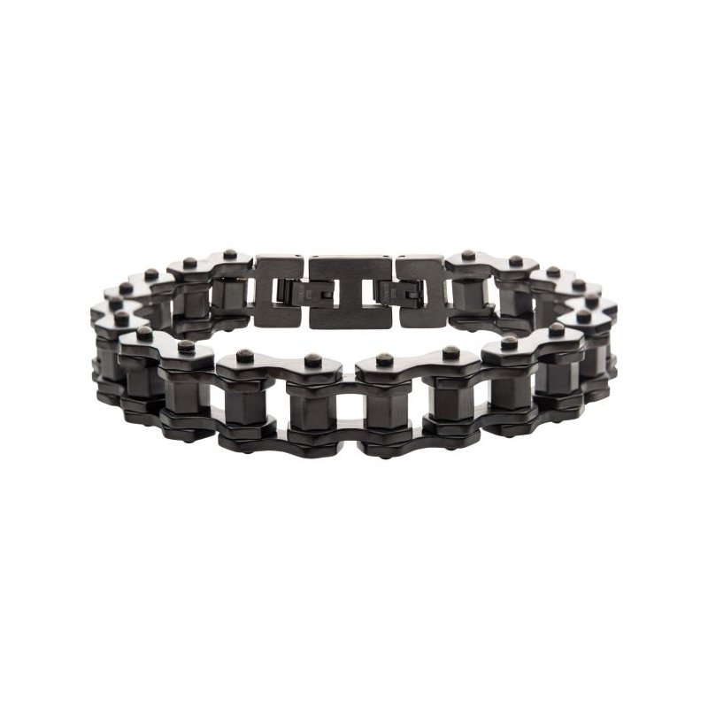 INOX Jewelry Black IP Bike Chain Bracelet 205 00344 RingMaster Jewelers