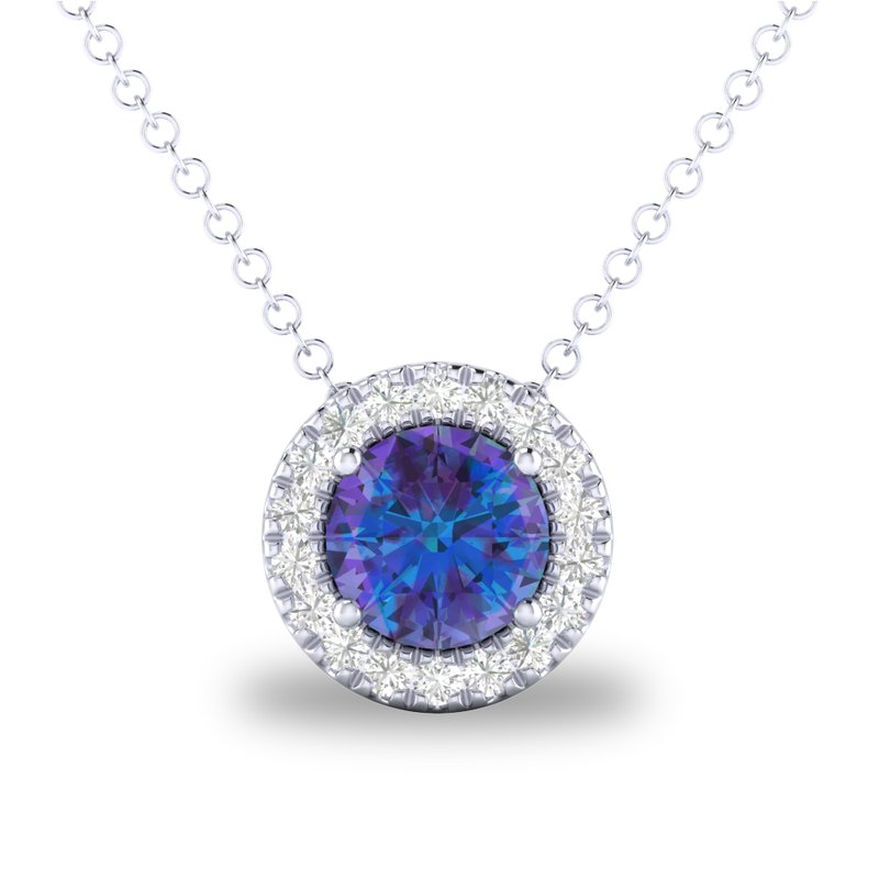 Birthstone Set - Alexandrite Halo Pendant Necklace RP22965-ALEXANDRITE ...