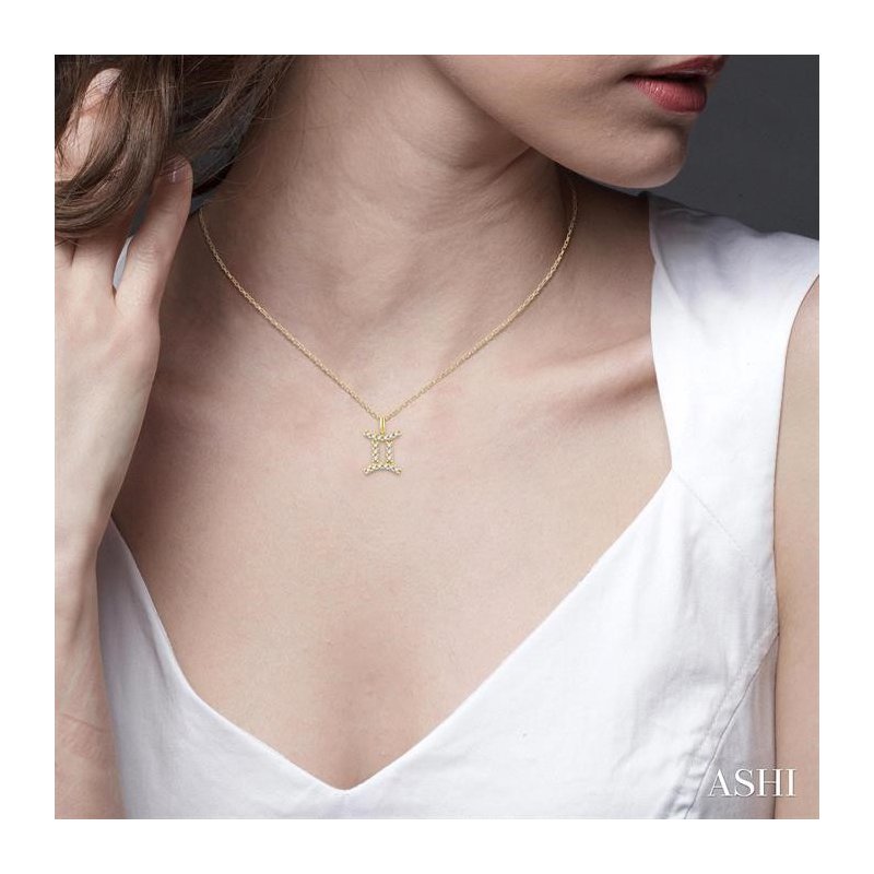 Gemini Zodiac Diamond Pendant