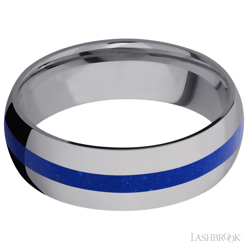 Lashbrook Designs Tantalum with Polish Finish and Lapis Inlay TA7D12 ...