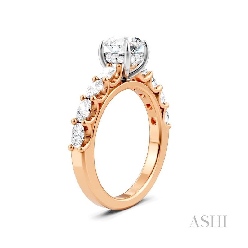 ASHI Round Shape Semi-Mount Diamond Engagement Ring 196A2SWFHPW-SM-RD1 ...