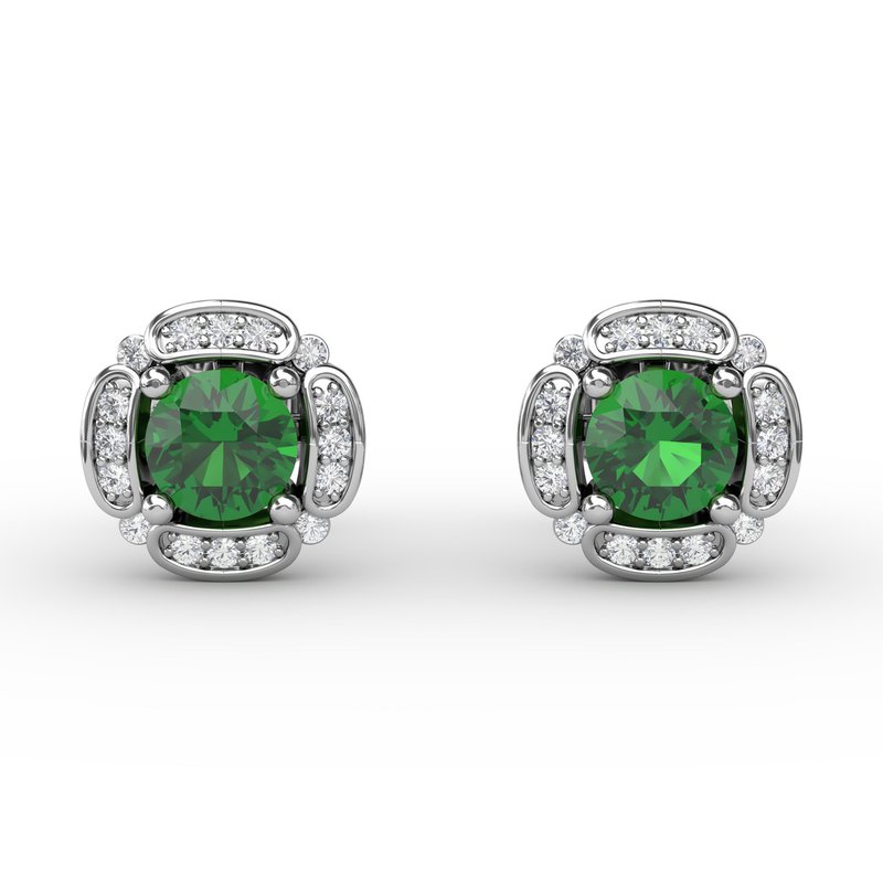 Vintage Channel Setting Stud Earrings ER1570E - Fana