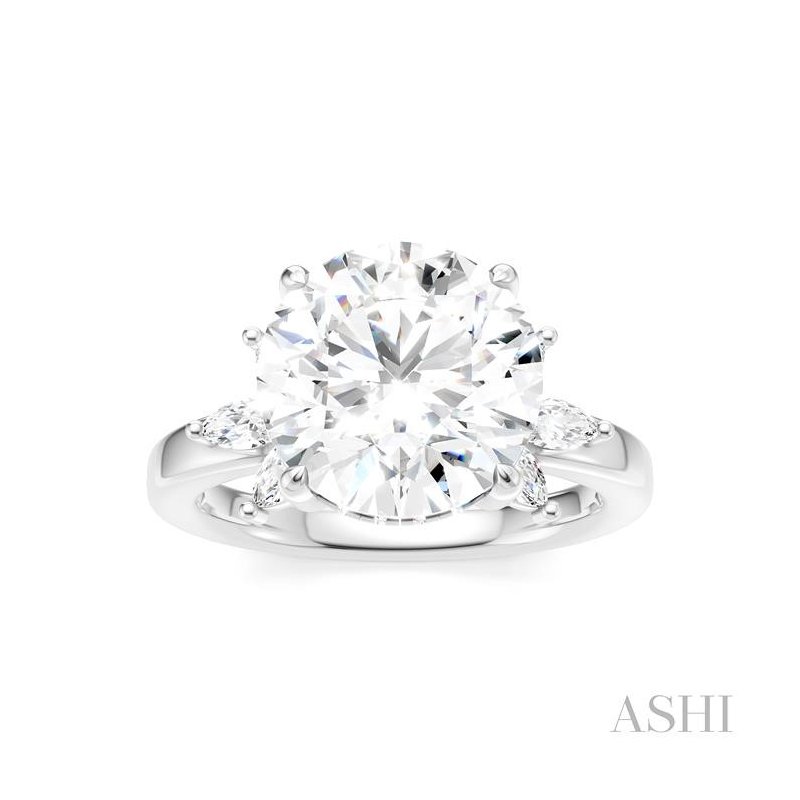 ASHI Round Shape Semi-Mount Diamond Engagement Ring 198B3SWFHWG-SM-RD4 ...