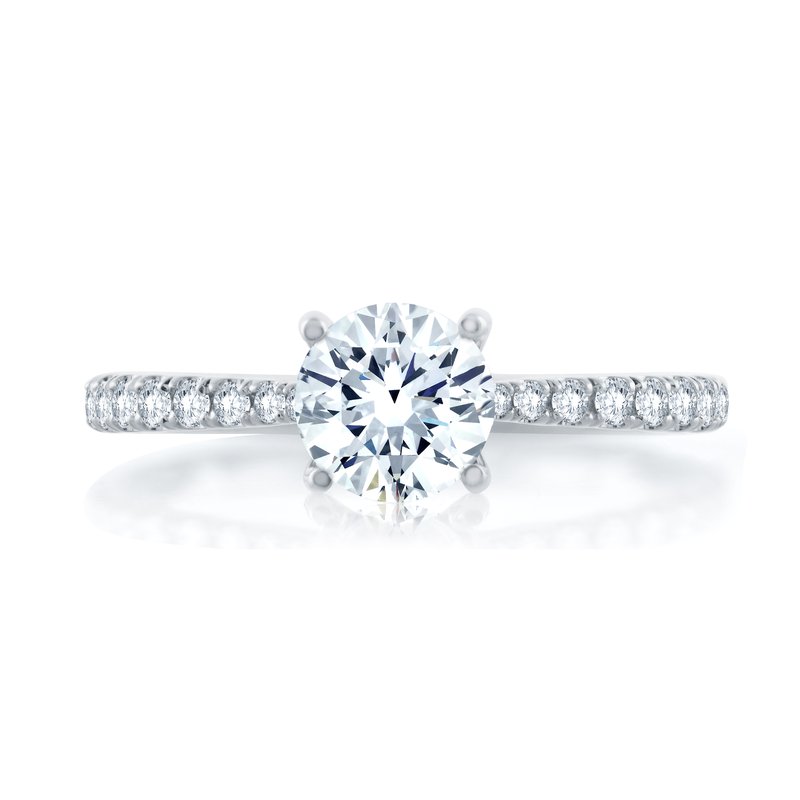 A. JAFFE Scalloped Pavé Diamond Engagement Ring with Signature A.JAFFE ...