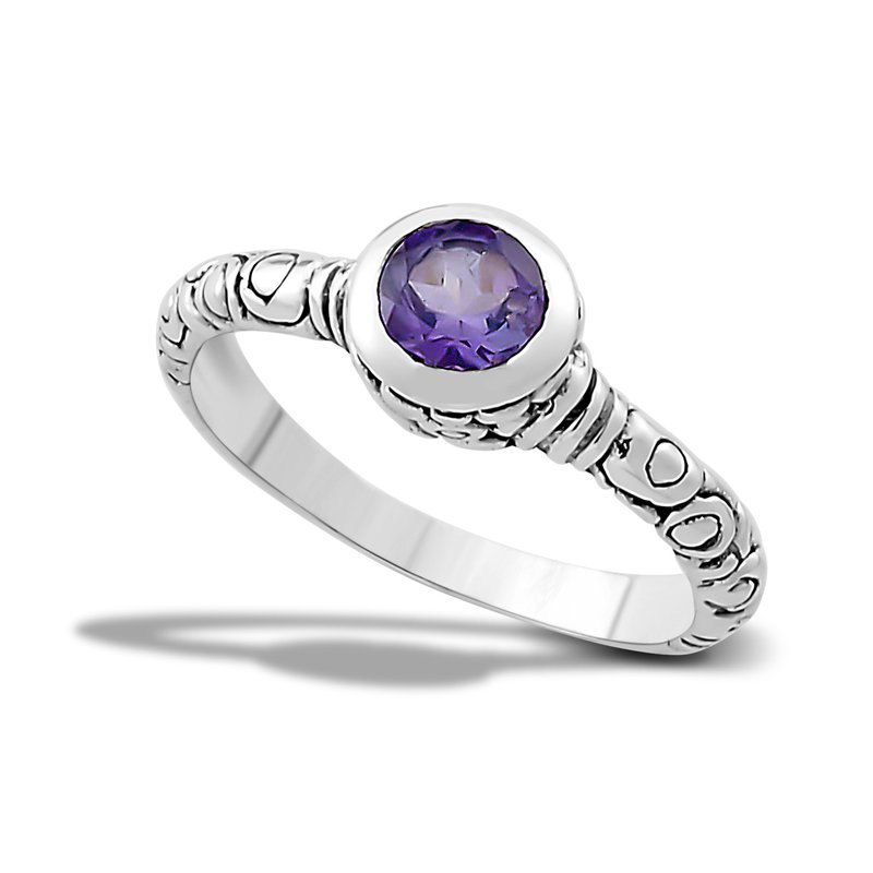 Samuel B STERLING SILVER ROUND AMETHYST RING 61165R.SLA - Woodard's ...