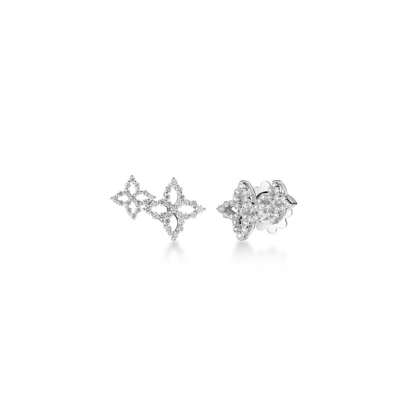 Roberto Coin Diamond Princess Outline Double Flower Stud Earrings ...