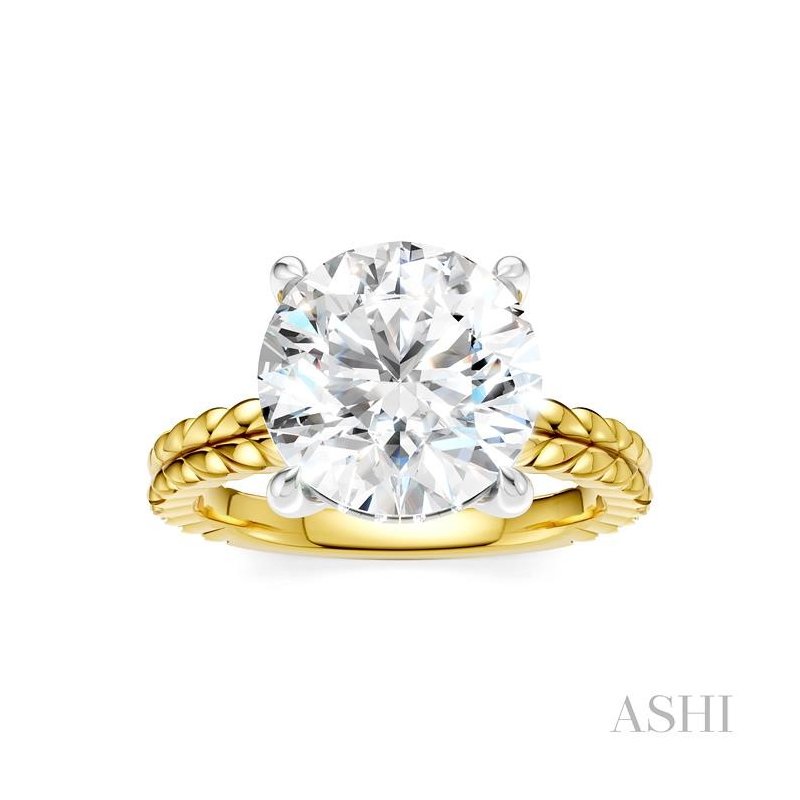 ASHI Round Shape Semi-Mount Diamond Engagement Ring 194B8SWFHYW-SM-RD4 ...