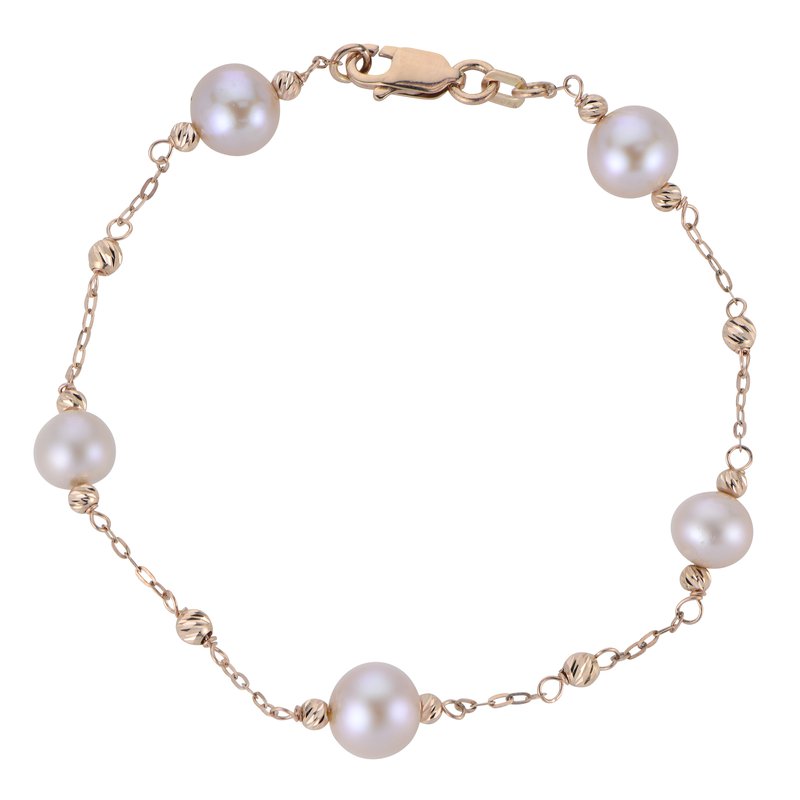 14KT Rose Gold Freshwater Pearl Bracelet