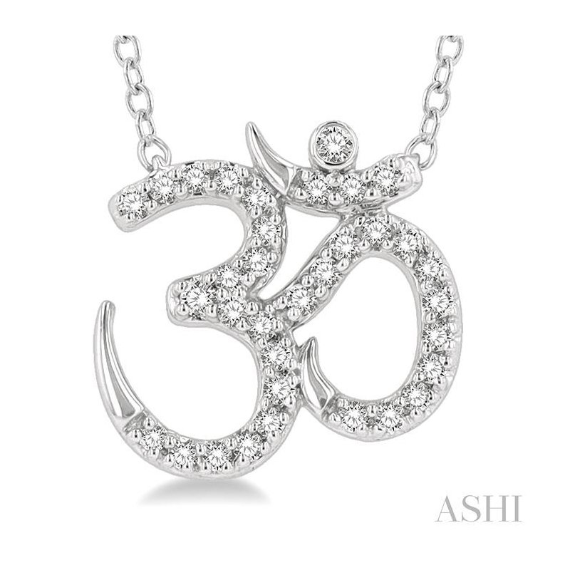 Gemstone Collection 'Om' Petite Diamond Fashion Pendant 641F8OHTSPDWG ...