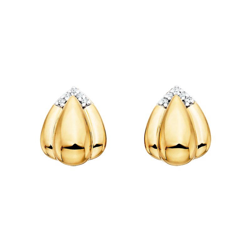 White Sapphire Vermeil Earrings ASPGVA2406WS - Berco Jewelry