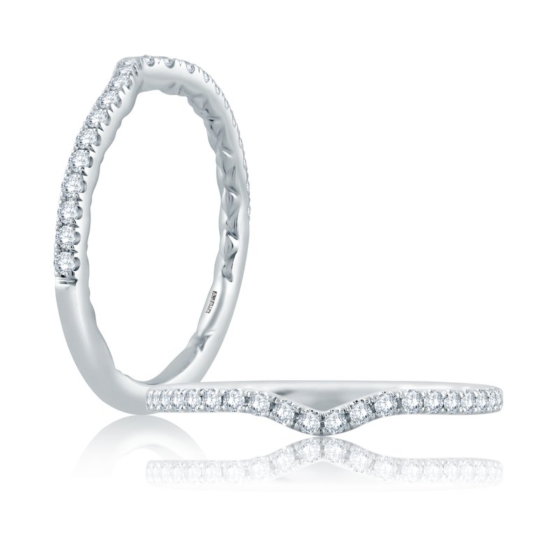 A. JAFFE Diamond French Pave Wedding Band with a Quilts® Interior ...