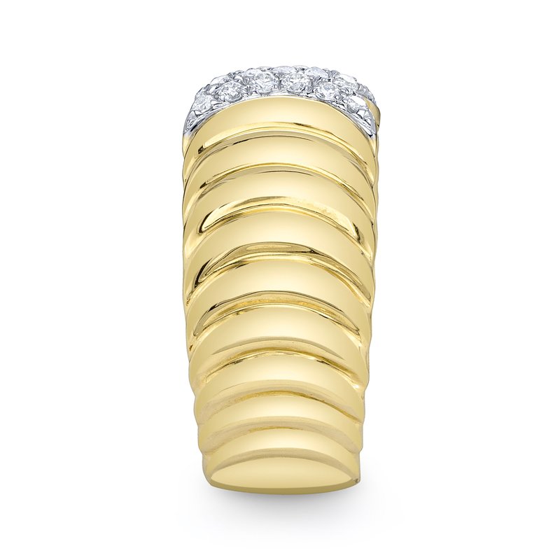 Shy Creation 0.26CT 14K Y/G DIAMOND RIBBED RING SC22008908 - Johnson ...