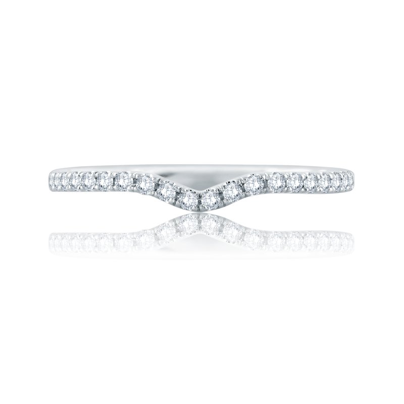 A. JAFFE Diamond French Pave Wedding Band with a Quilts® Interior ...