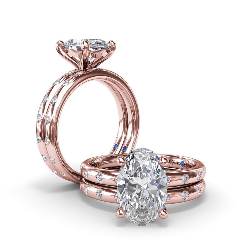 Diamond Oval Flush Engagement Ring S4360 - Fana