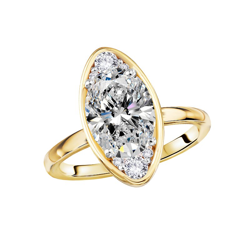 Romance Moval-Shape, Oval Diamond Semi-Mount Engagement Ring 160292 ...