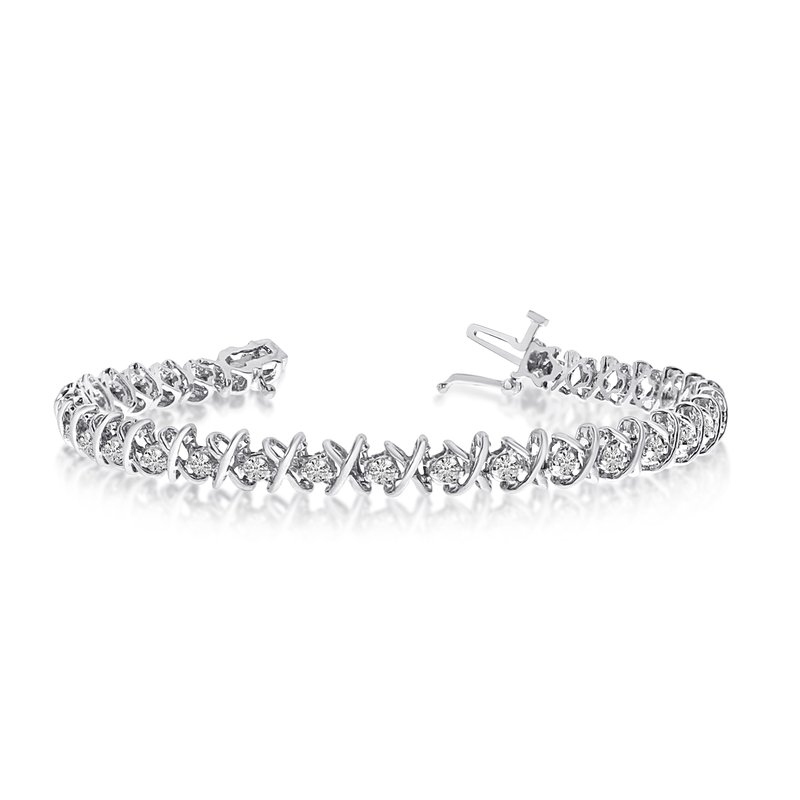 14k White Gold 2 Ct. Diamond XO Tennis Bracelet TB1073W IMG Jewelers