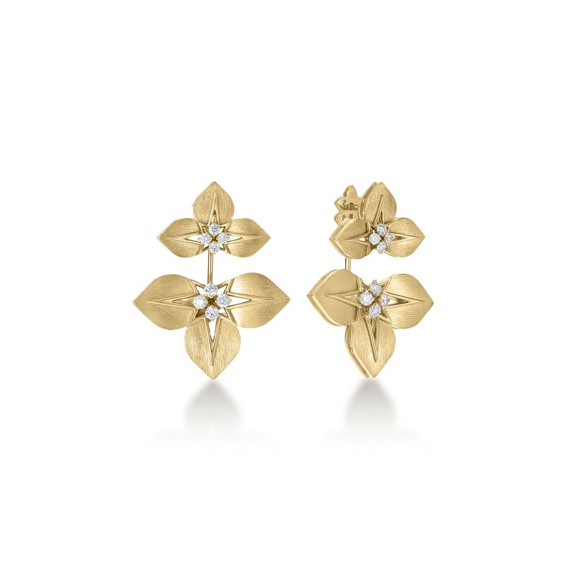 Roberto Coin Princess Star Split Diamond Stars Drop Earrings WHITE-GOLD ...