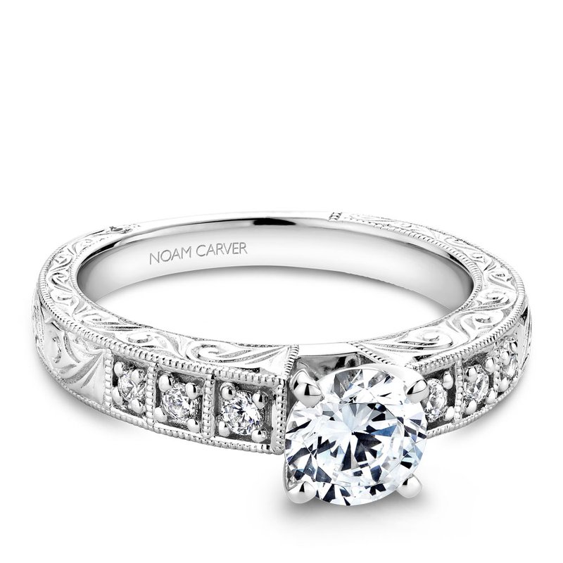 Noam Carver Art Deco Inspired Engagement Ring B057-01WM-100A - Herbin ...
